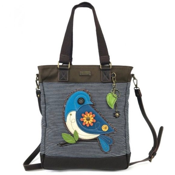Chala | Bags | Chala Work Tote Blue Bird Bag Adjustable Shoulder Or ...
